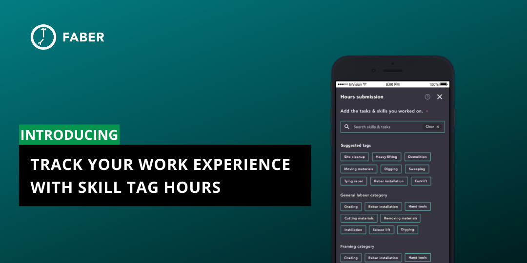 Track Your Construction Work Experience with Skill Tag Hours | Faber Blog
